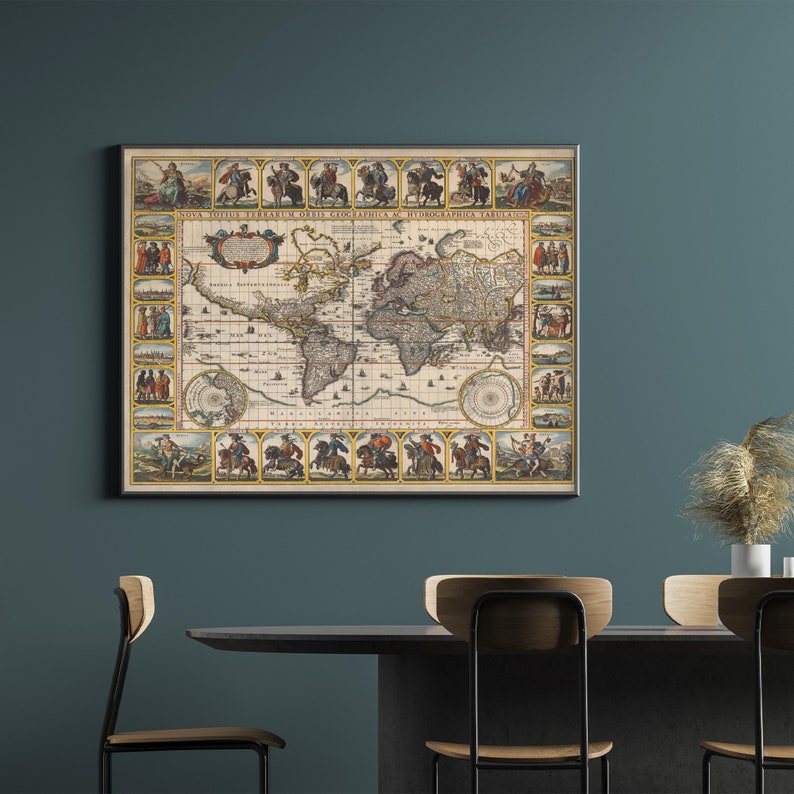 1665 Map of the World 17th Century Antique Map of the World - Etsy