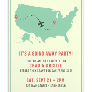 Going Away Party Invite Personalized Going Away Party Invitation Moving ...