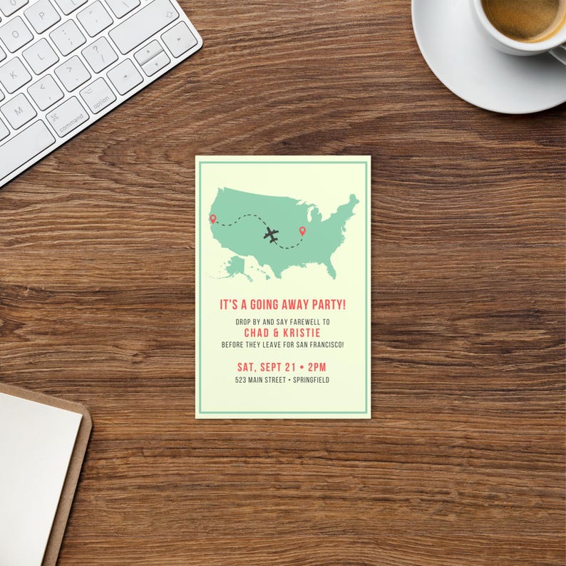 Going Away Party Invite • Personalized Going Away Party Invitation ...