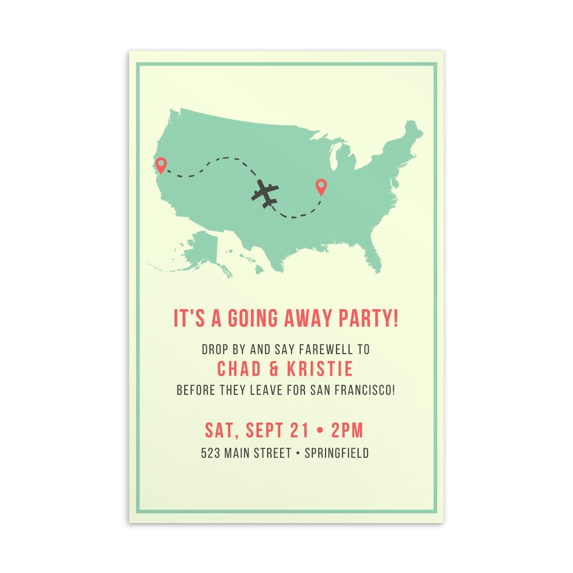 Going Away Party Invite Personalized Going Away Party Invitation Moving ...