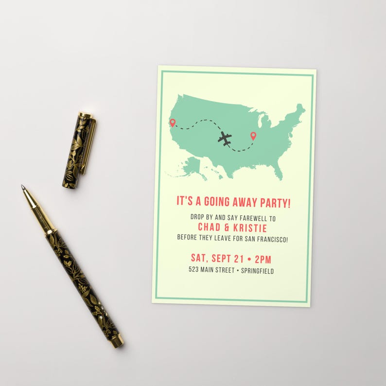Going Away Party Invite • Personalized Going Away Party Invitation ...