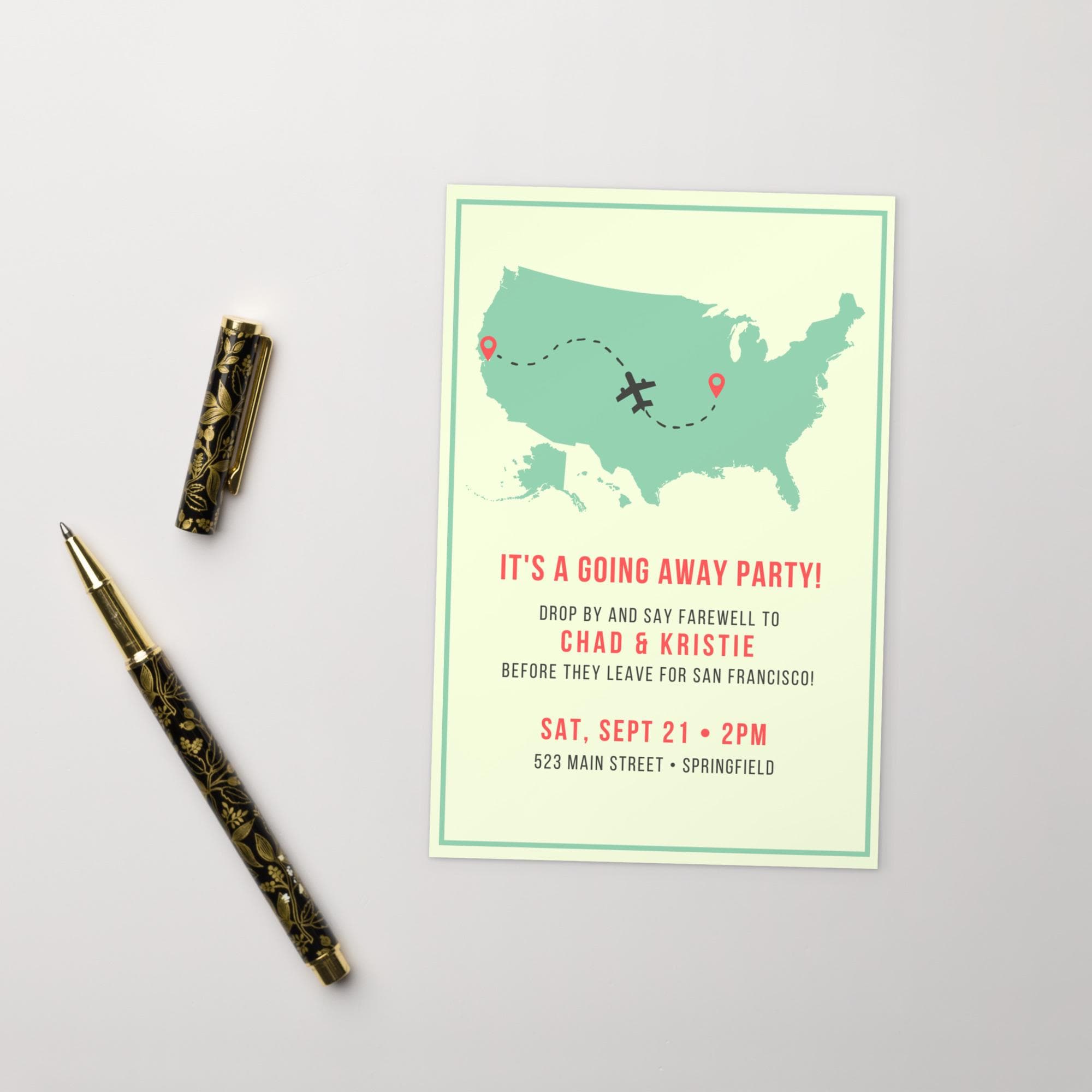 Going Away Party Invite • Personalized Going Away Party Invitation ...