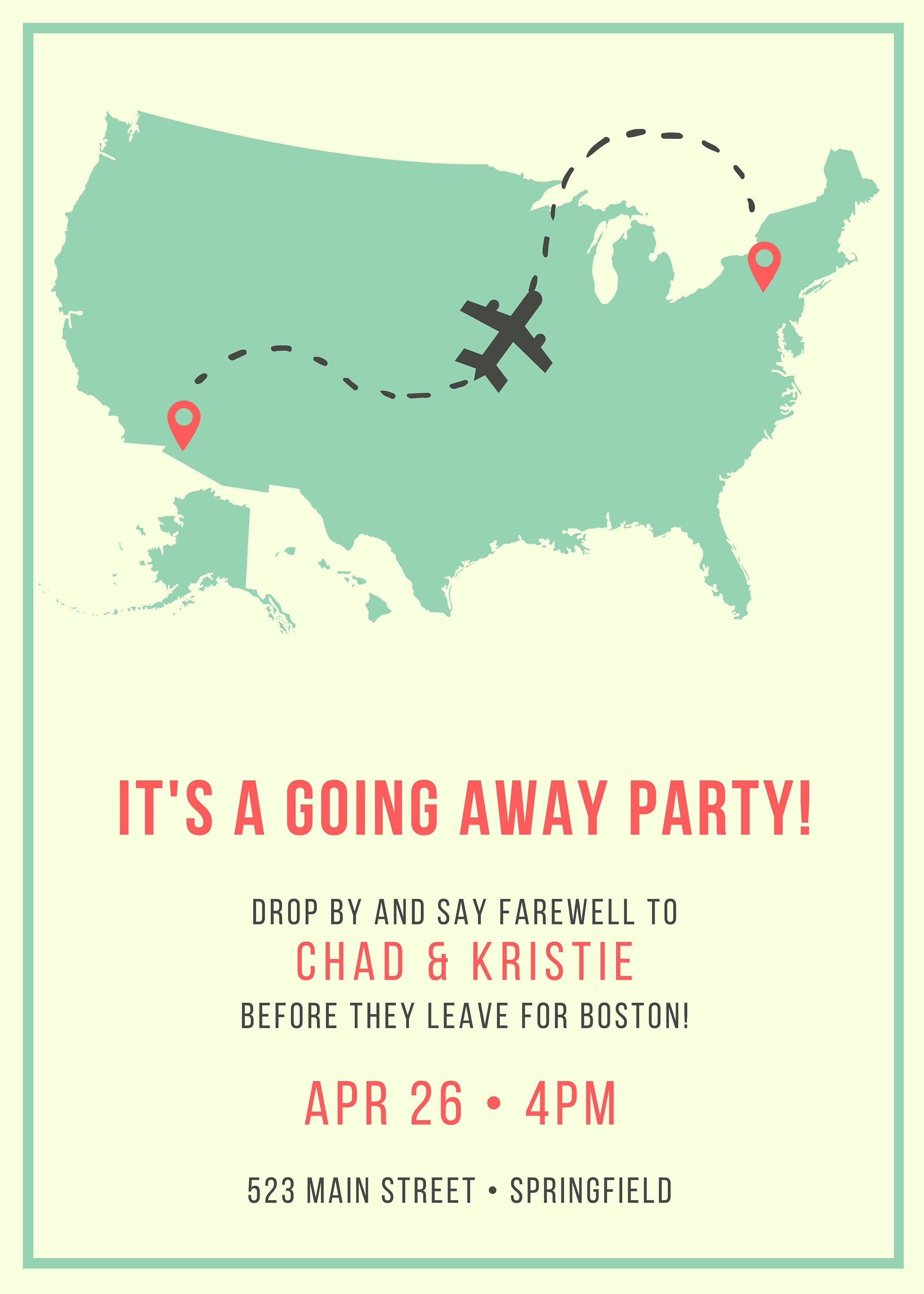 Going Away Party Invite • Personalized Going Away Party Invitation ...
