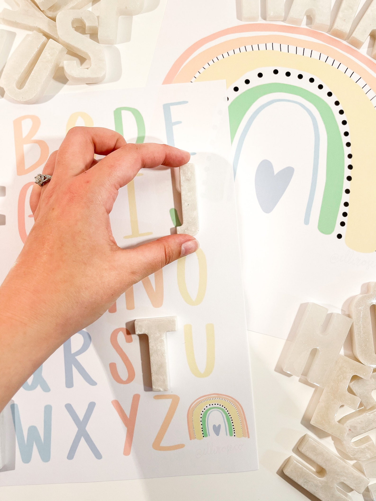 Rainbow Alphabet Mat & Playdoh Mat - Etsy