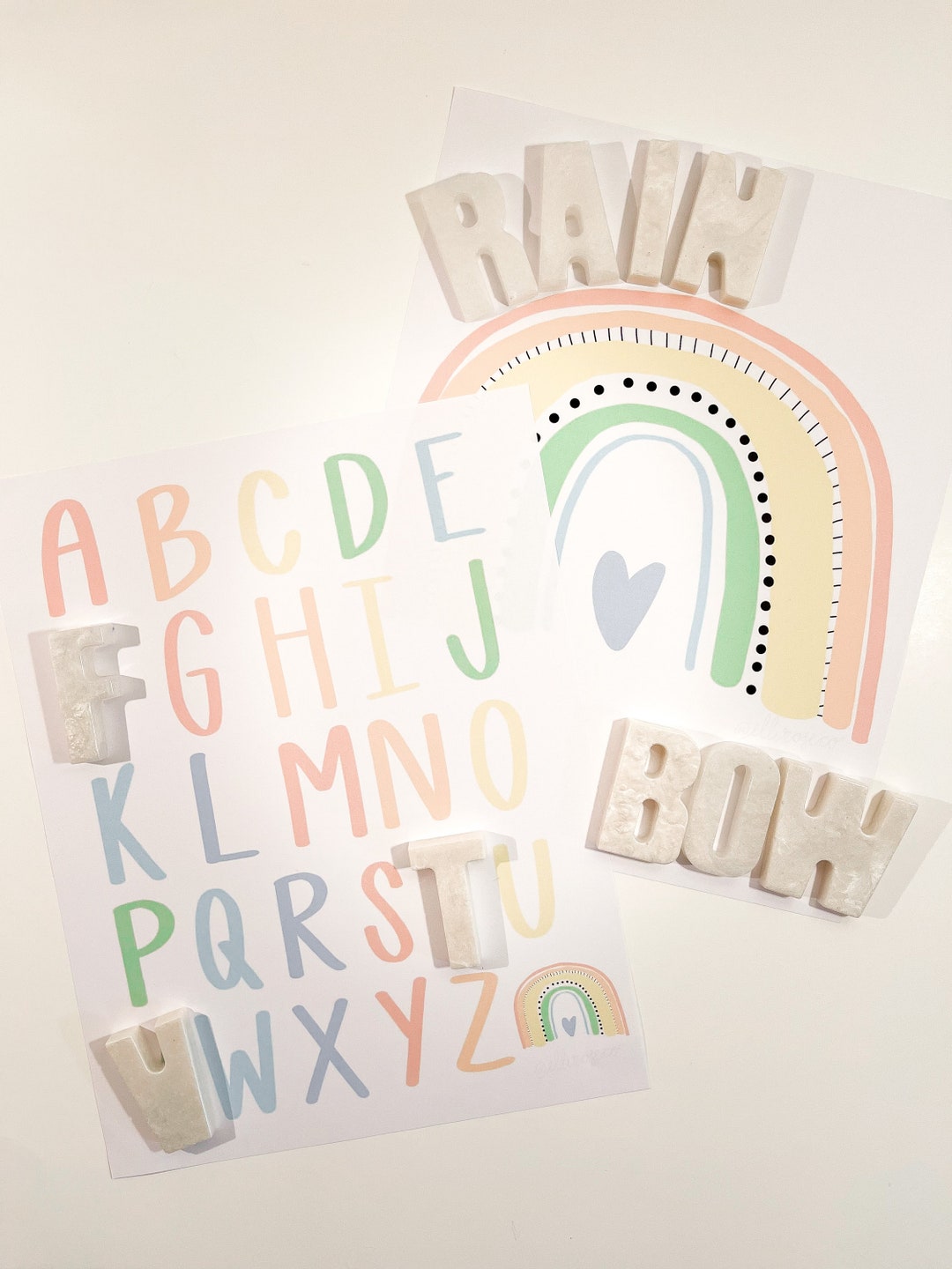 Rainbow Alphabet Mat & Playdoh Mat - Etsy