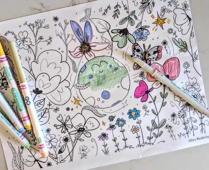 Whimsical World of Hillary Wanderling MOTH MOON Digital Coloring Page ...