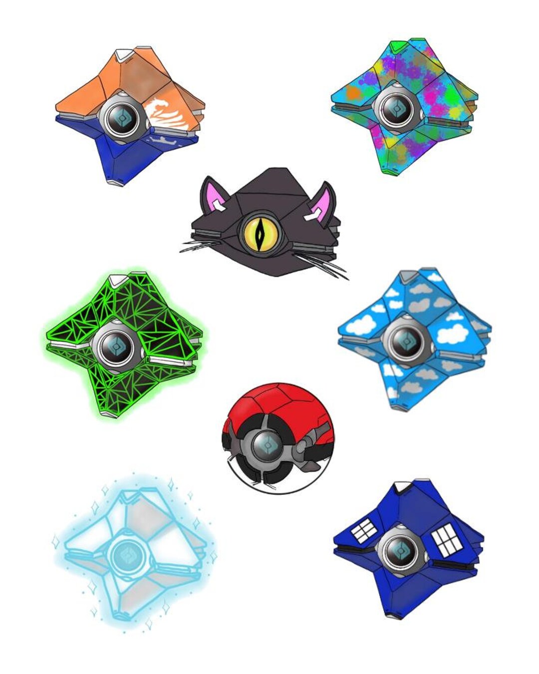 Destiny Ghosts Sticker Sheet - Etsy