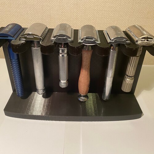 Three Level Safety Straight Razor and Brush Shaving Stand in | Etsy