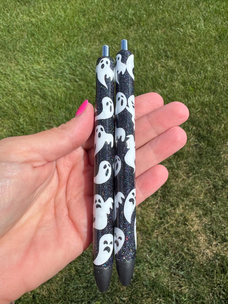 Halloween Ghost Pen | Epoxy Glitter Pen | Spooky Stationery Gift ...