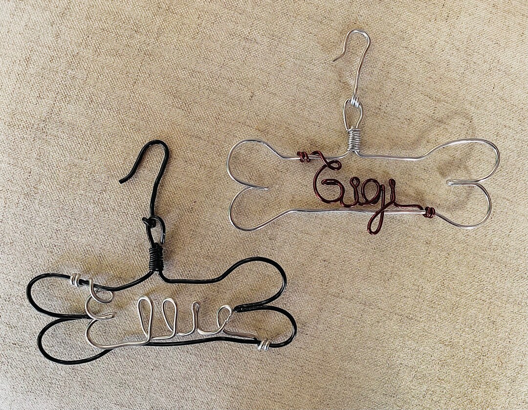Custom Personalized Handmade Dog Bone Wire Ornament - Hand Bent Wire ...