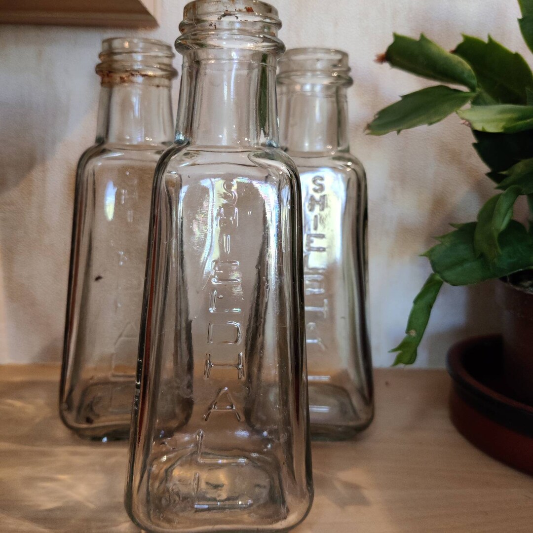 Vintage Glass Embossed Shieldhall Co-op Tapered Glass Bottle - Etsy