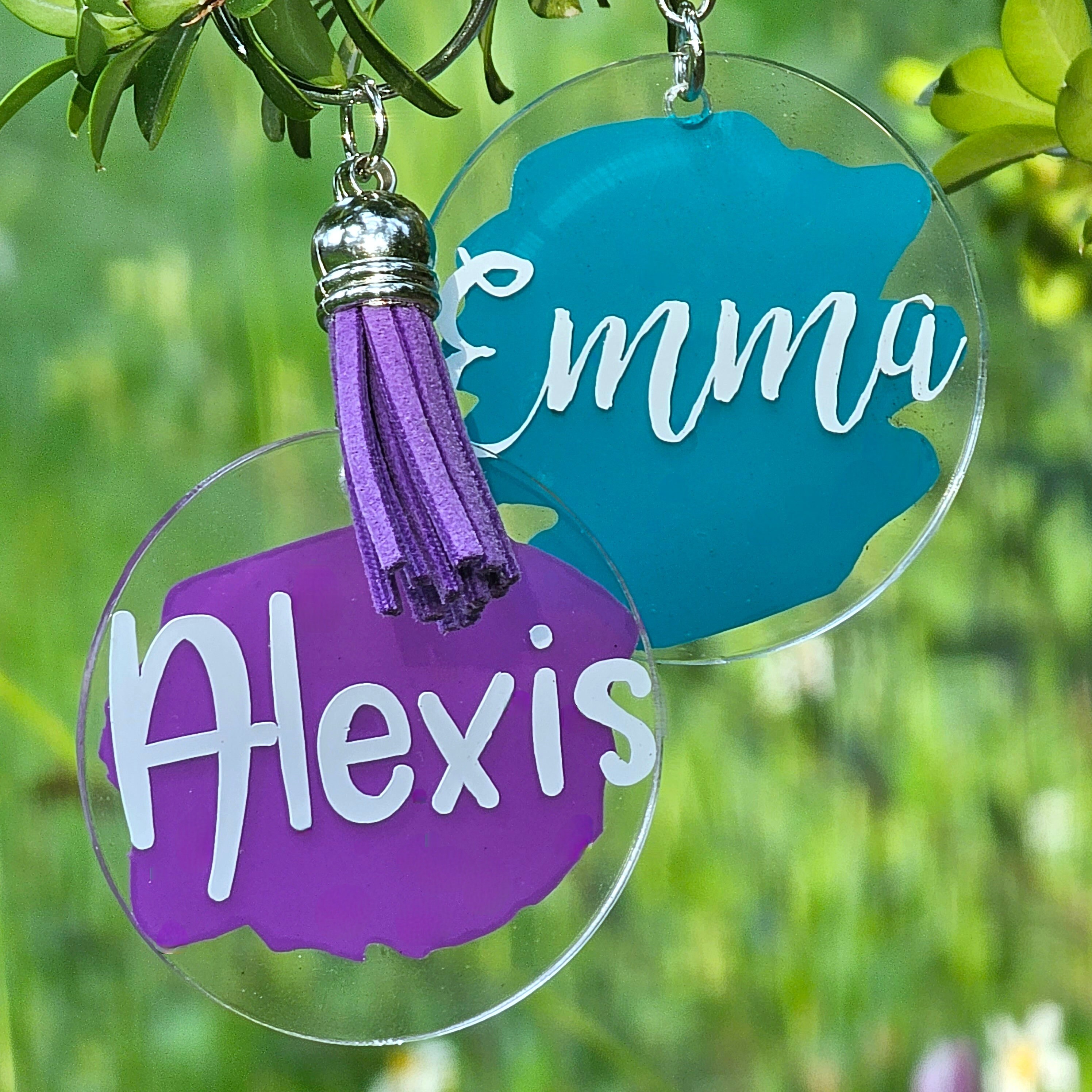 Custom Acrylic Keychain With Name Paint Swatch Multicolor - Etsy