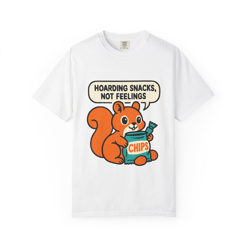 Hoarding Snacks Not Feelings Squirrel Tee T-shirt | Funny Snack Cartoon ...