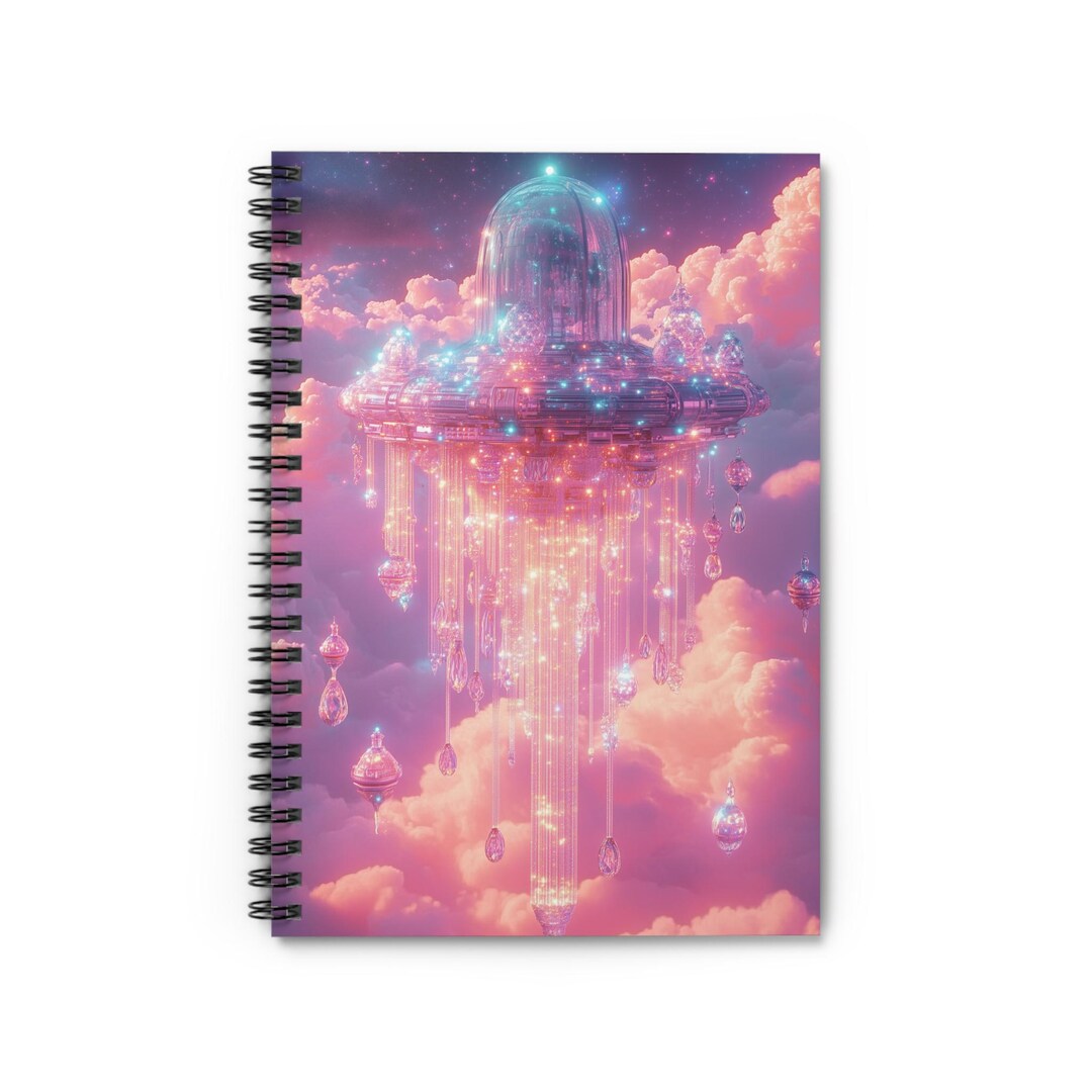 Galactic Notebook - Spaceship With Crystals and Ornaments, Sci-fi ...