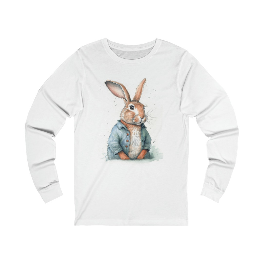 Rabbit Tshirt Rabbit Desing Animal Lovers Shirt White Rabbit Tee Cute ...