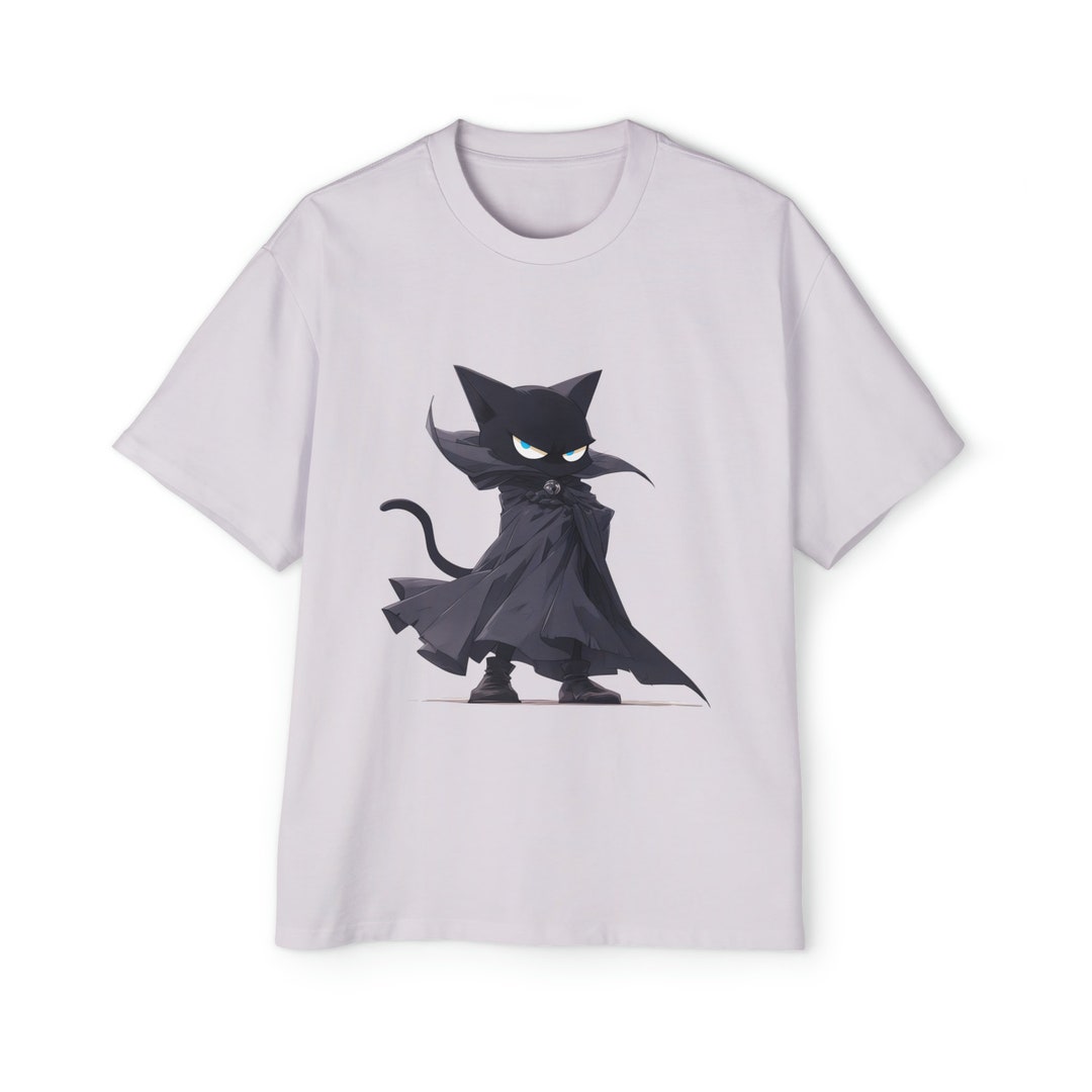 Cat Oversized T-shirt Warrior Cartoon Tee Cats Lovers Gift Cat ...