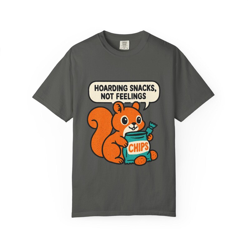 Hoarding Snacks Not Feelings Squirrel Tee T-shirt | Funny Snack Cartoon ...
