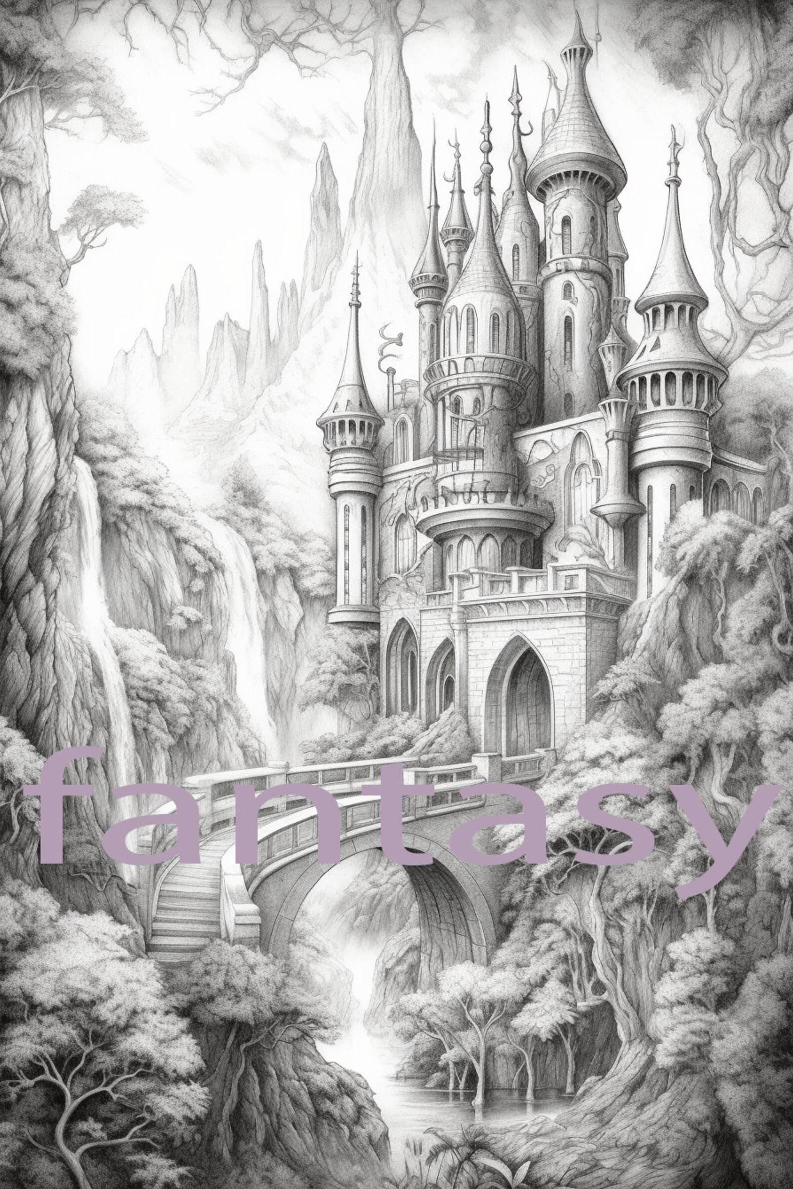 Printable Fantasy Coloring Page for Adults Detailed Adult Coloring Book ...