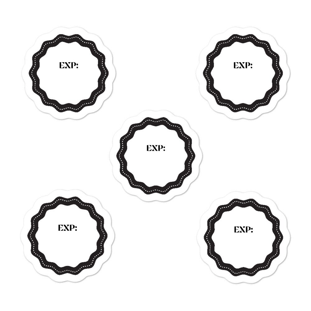 Round Design Expiration Date Label Sticker Set of 5 - Etsy