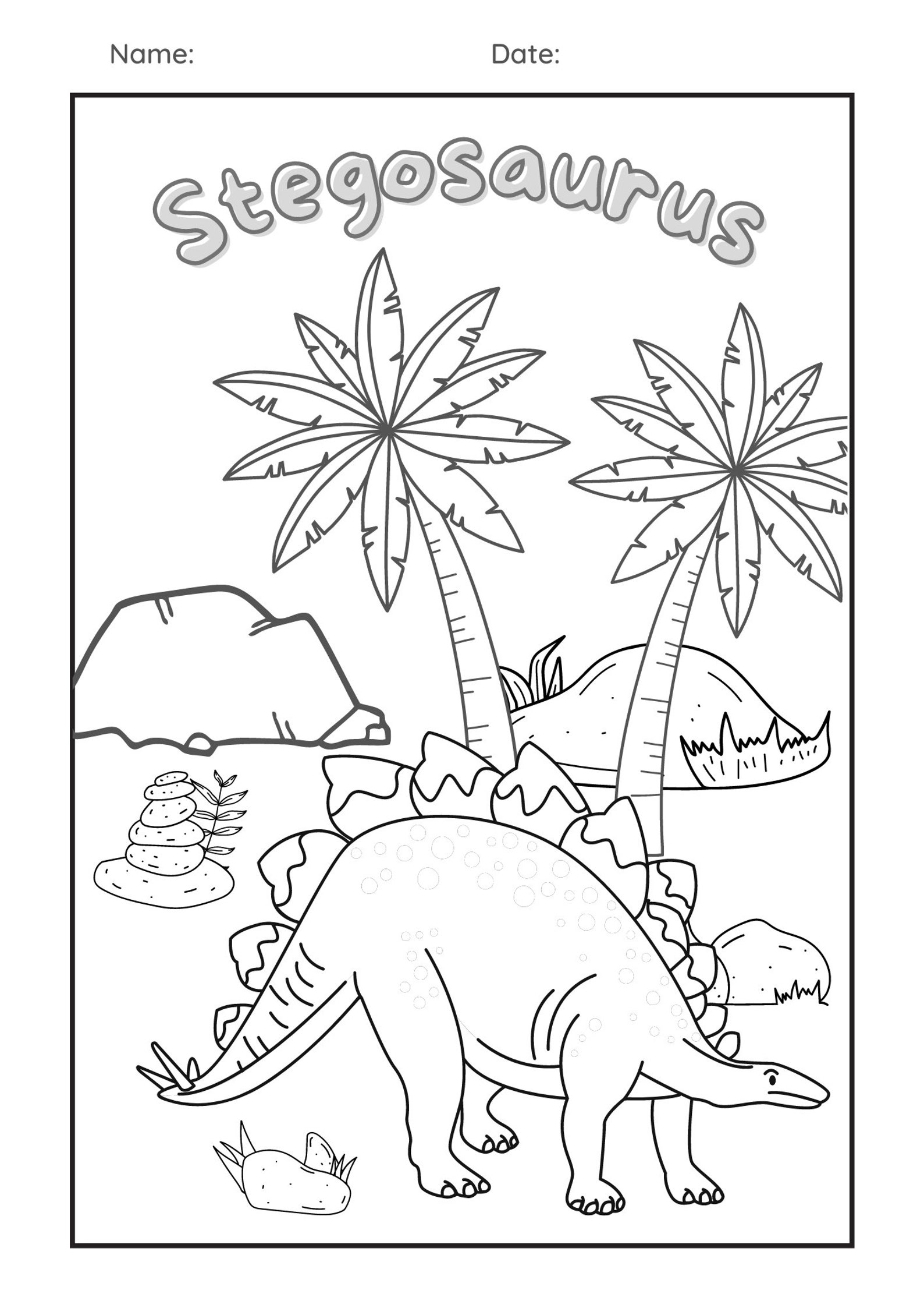 Dinosaur Coloring Pages 4 Fun Printable Dinosaurs Ready to - Etsy
