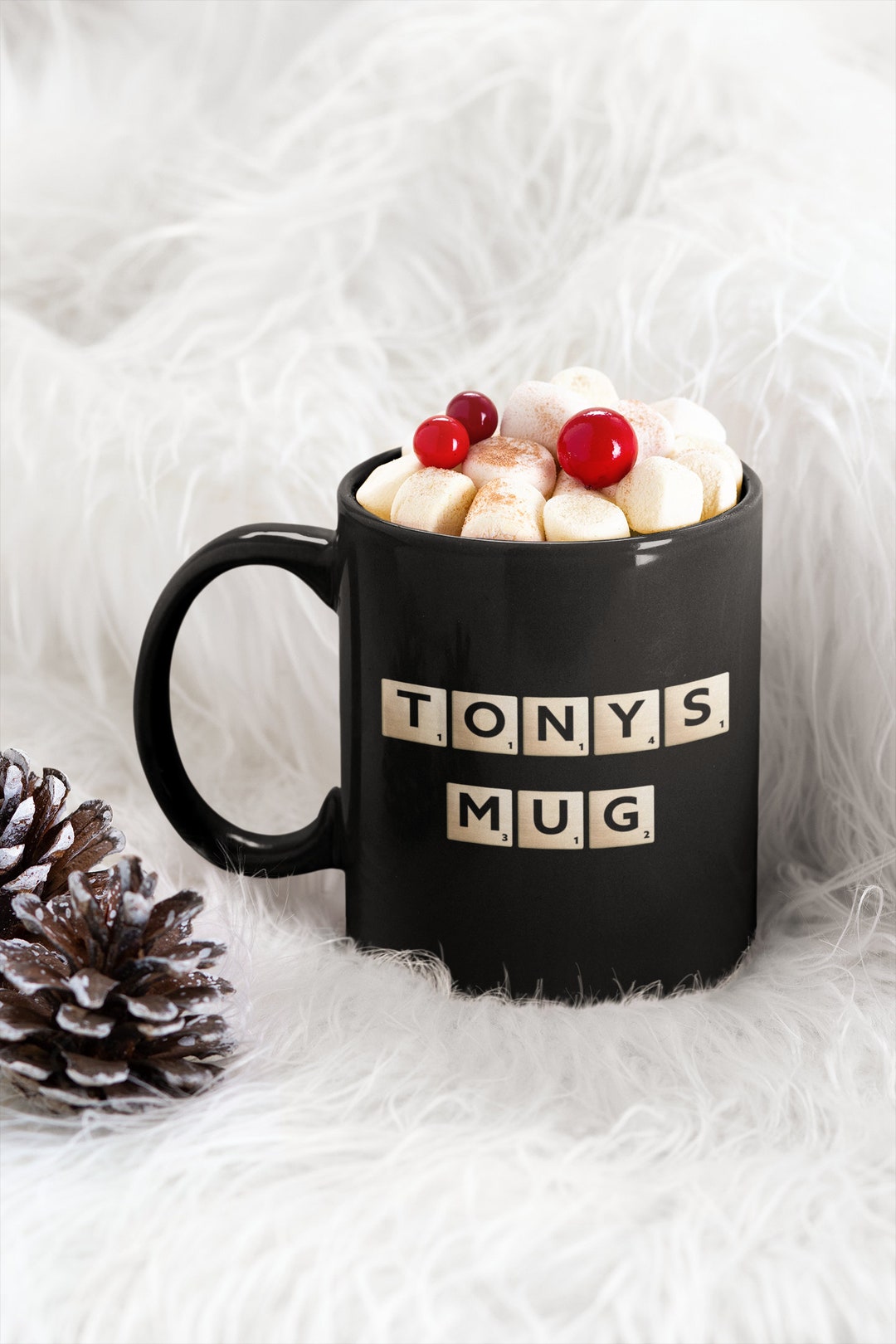 Customizable Scrabble Tile Name Black Coffee Mug Scrabble Board Game ...