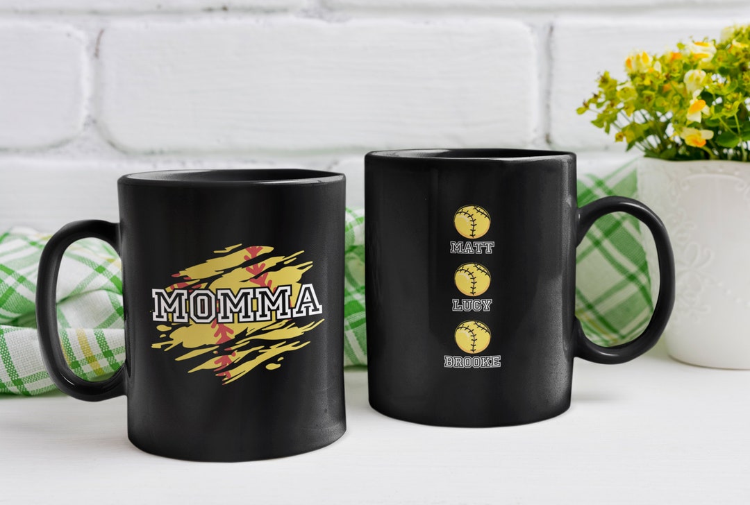 Personalized Softball Momma Coffee Mug Gifts for Mom Mothers Day Mug ...