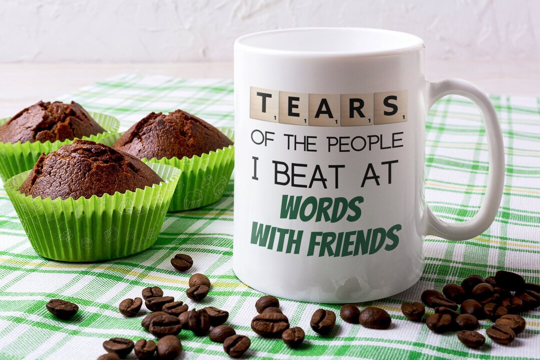 Funny Words With Friends Tile Coffee Mug | Scrabble Board Game Gift ...