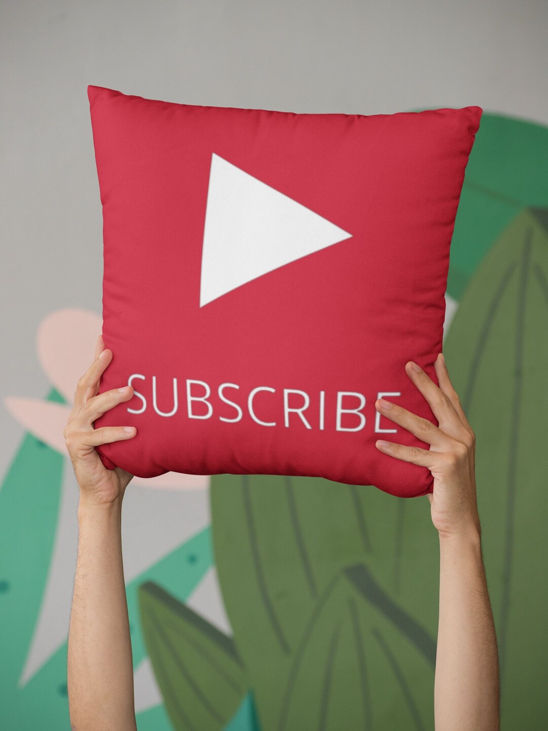 Podcast Streamer Subscribe Button Throw Pillow Funny Mugs Vlogger ...