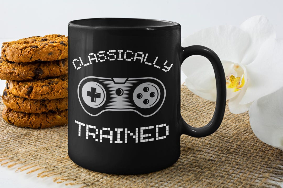 Retro “classically Trained” Video Game Mug | Funny Mugs | Retro Video ...