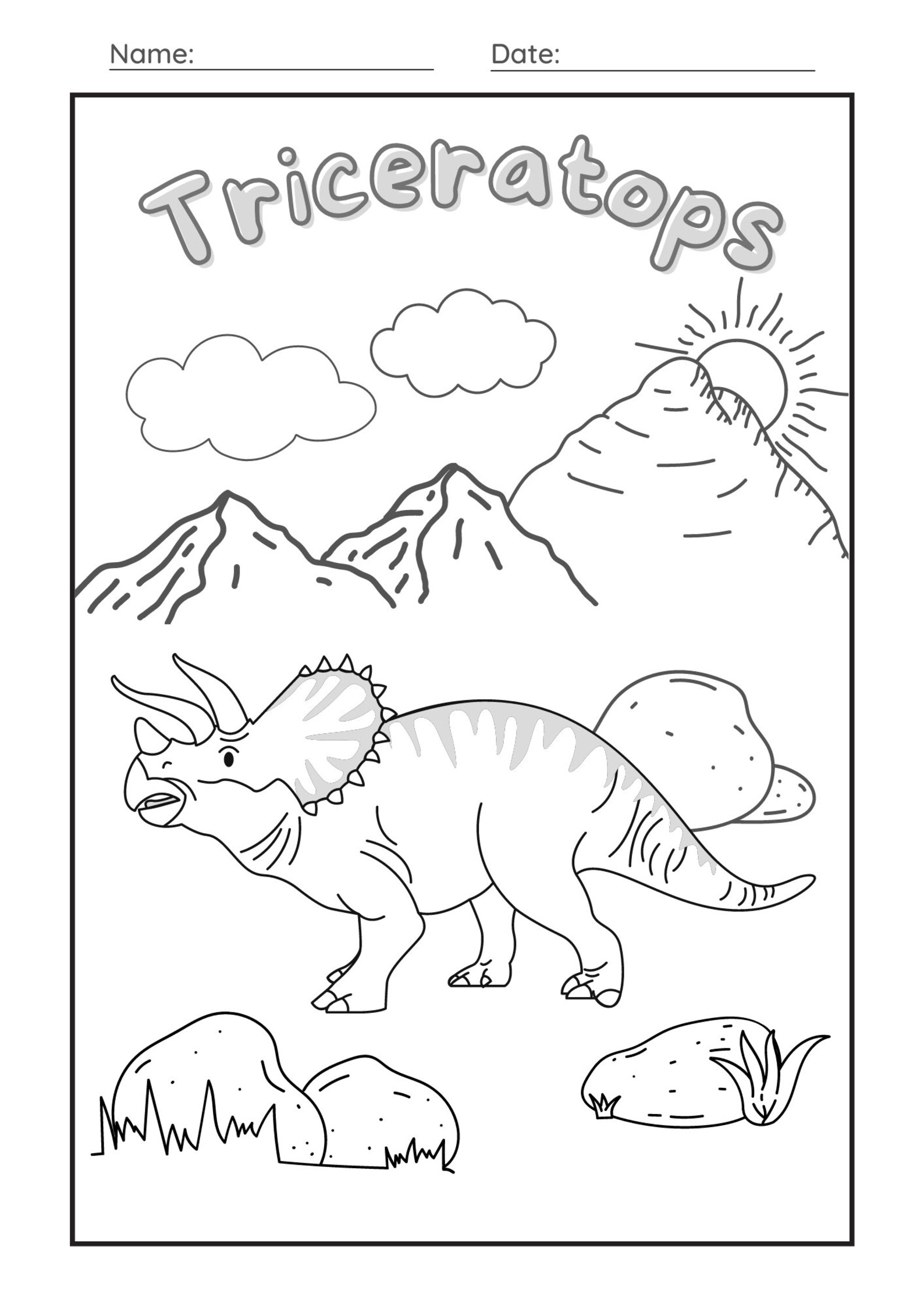 Dinosaur Coloring Pages 4 Fun Printable Dinosaurs Ready to - Etsy