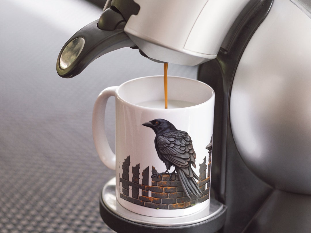 Raven Mug Ravens Bird Mug Raven Decor Goth Mug Raven Gifts Gothic Mug ...