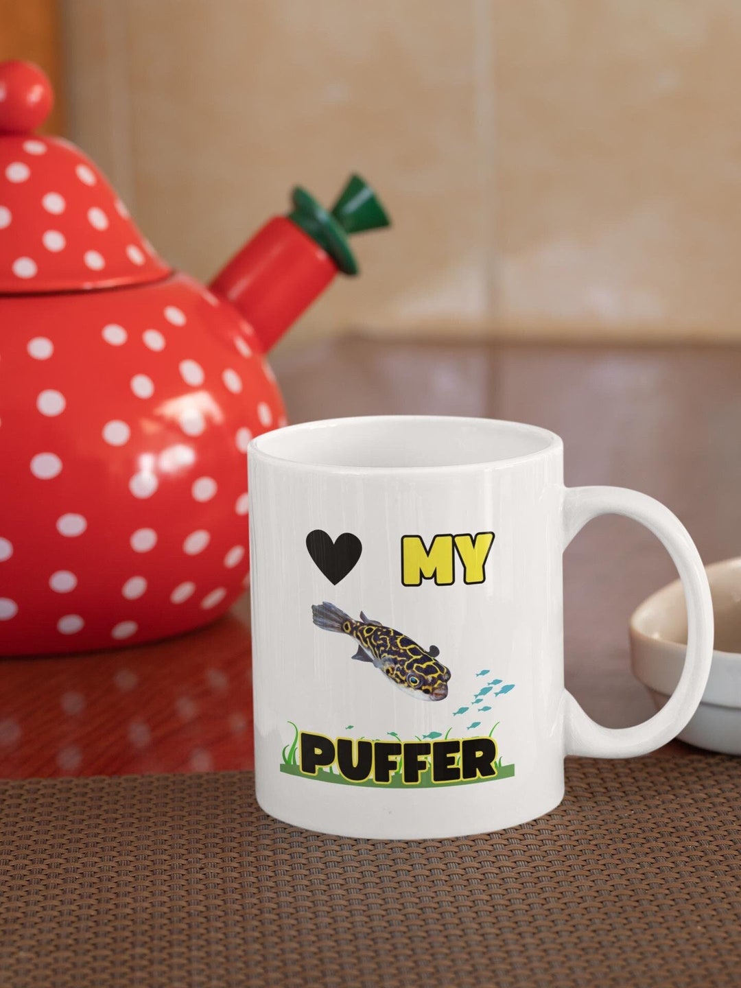 Customizable Pufferfish Coffee Mug | Funny Mugs | Fish Mug, Gift for ...