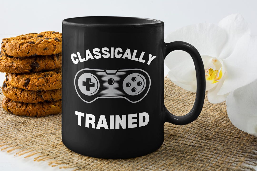 Retro “classically Trained” Video Game Mug | Funny Mugs | Retro Video ...