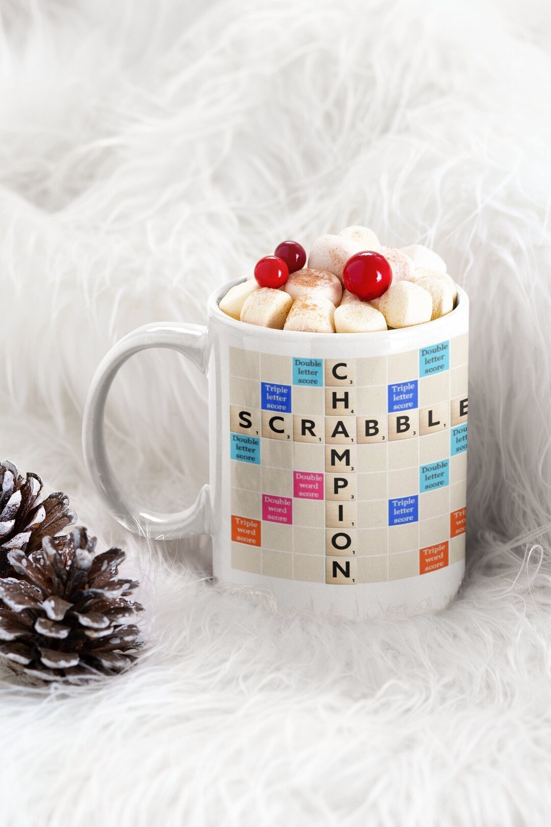 Tile Letters “scrabble Champion” Coffee Mug | Scrabble Board Game Gift ...