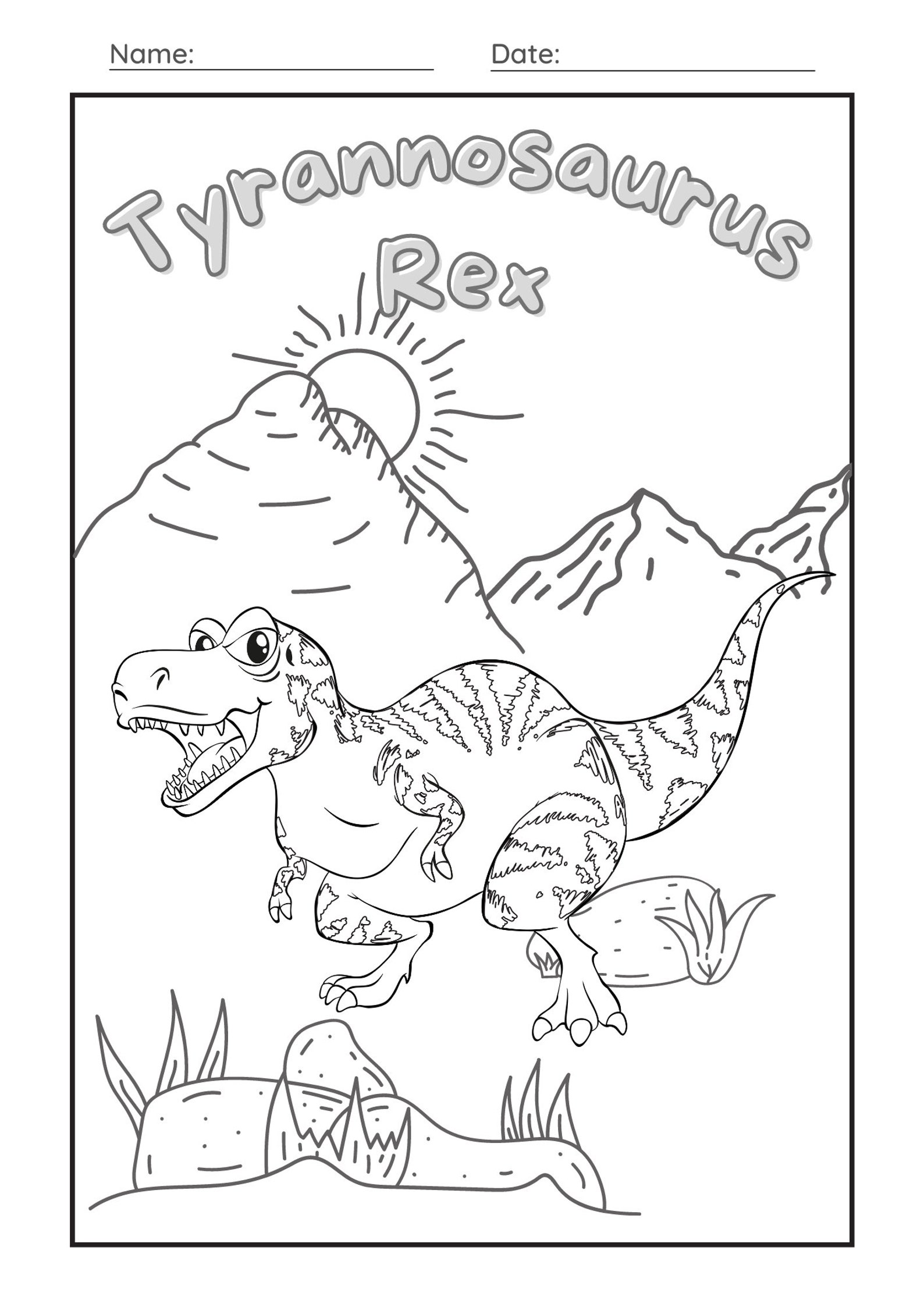 Dinosaur Coloring Pages 4 Fun Printable Dinosaurs Ready to - Etsy