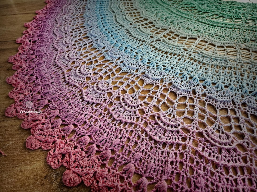 Jadis Half-round Crochet Shawl Graphic Diagram - Etsy