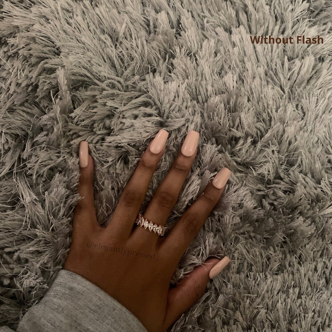 Salmon Pink • Elegantly Pressed Nails • Custom Handmade Nails • Medium ...