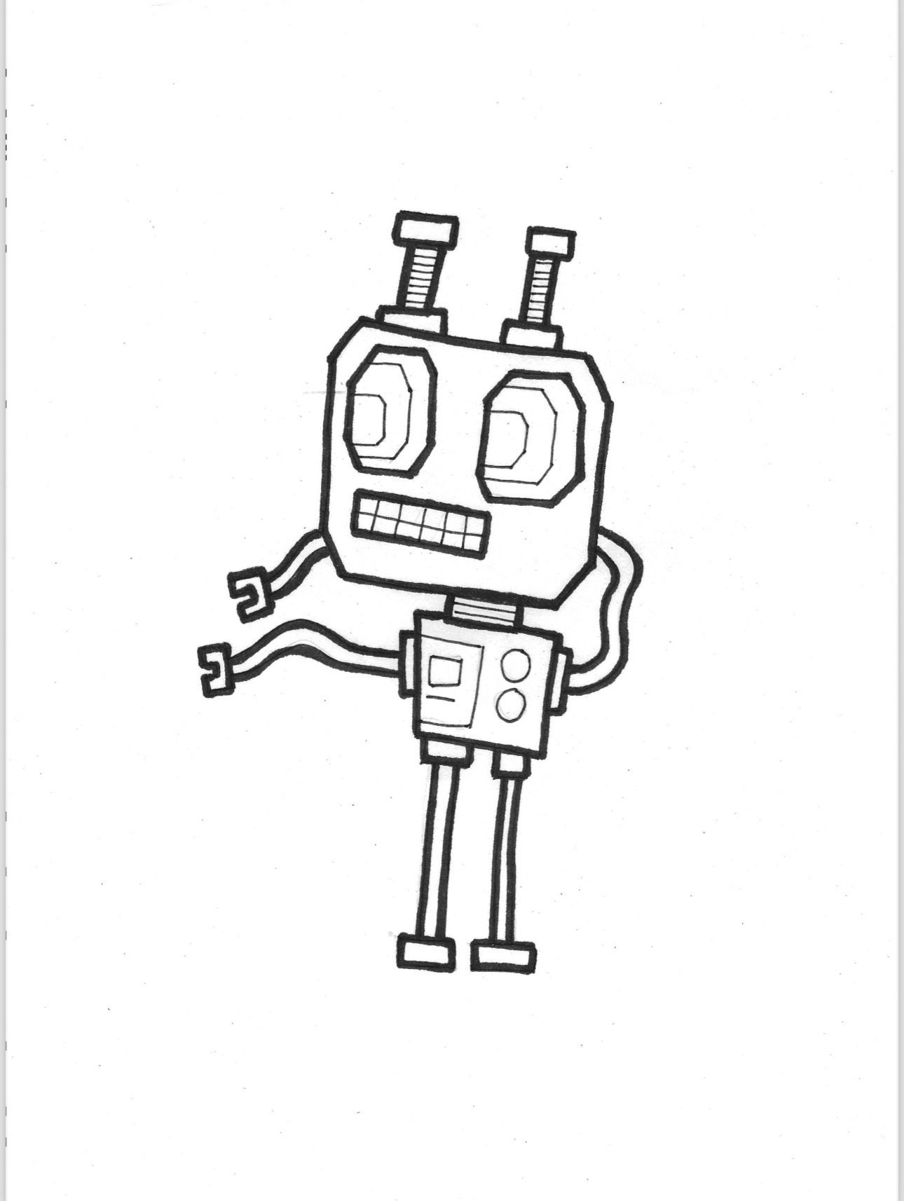 Printable Colouring Book Robot Friends Five Pages - Etsy