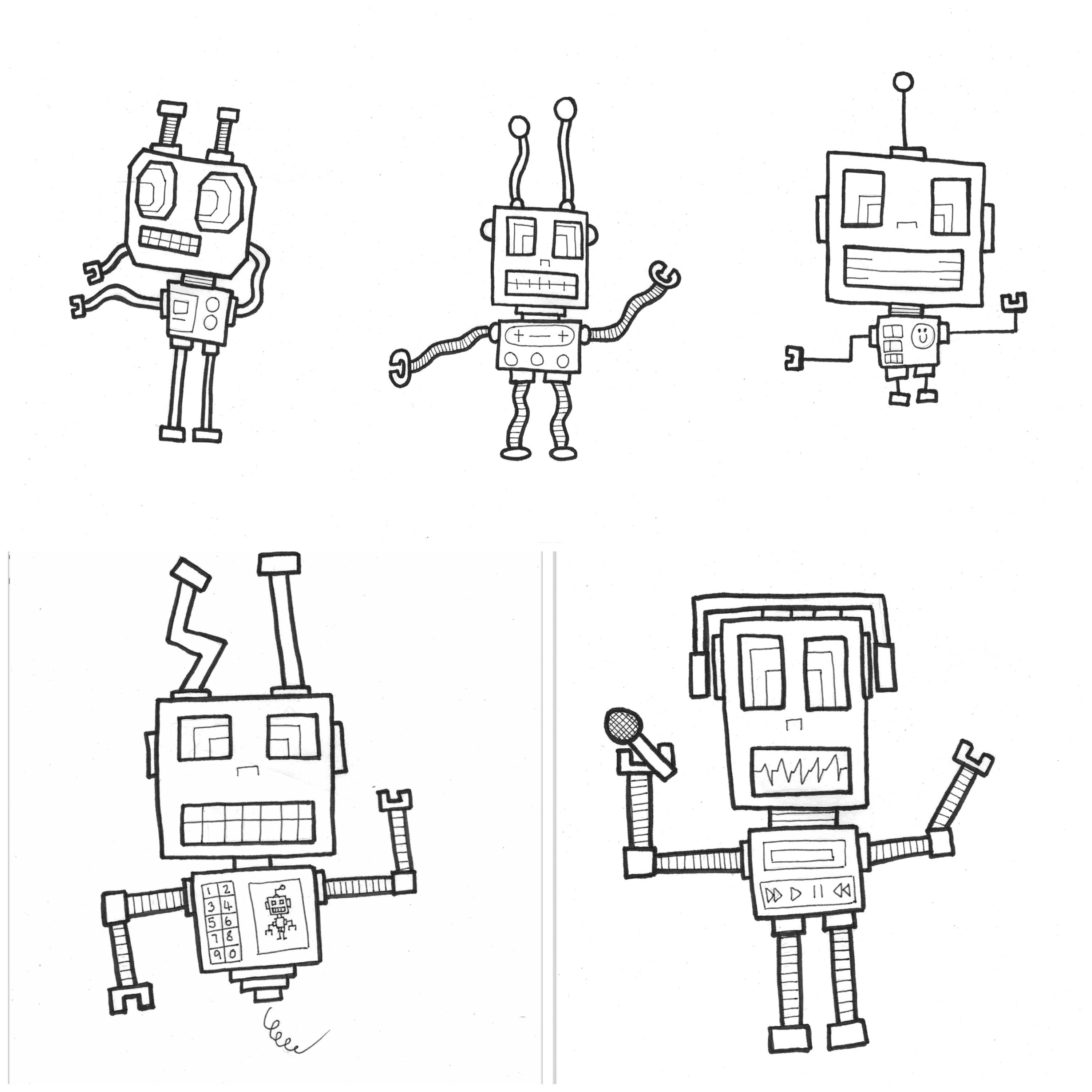 Printable Colouring Book | Robot Friends | Five Pages - Etsy