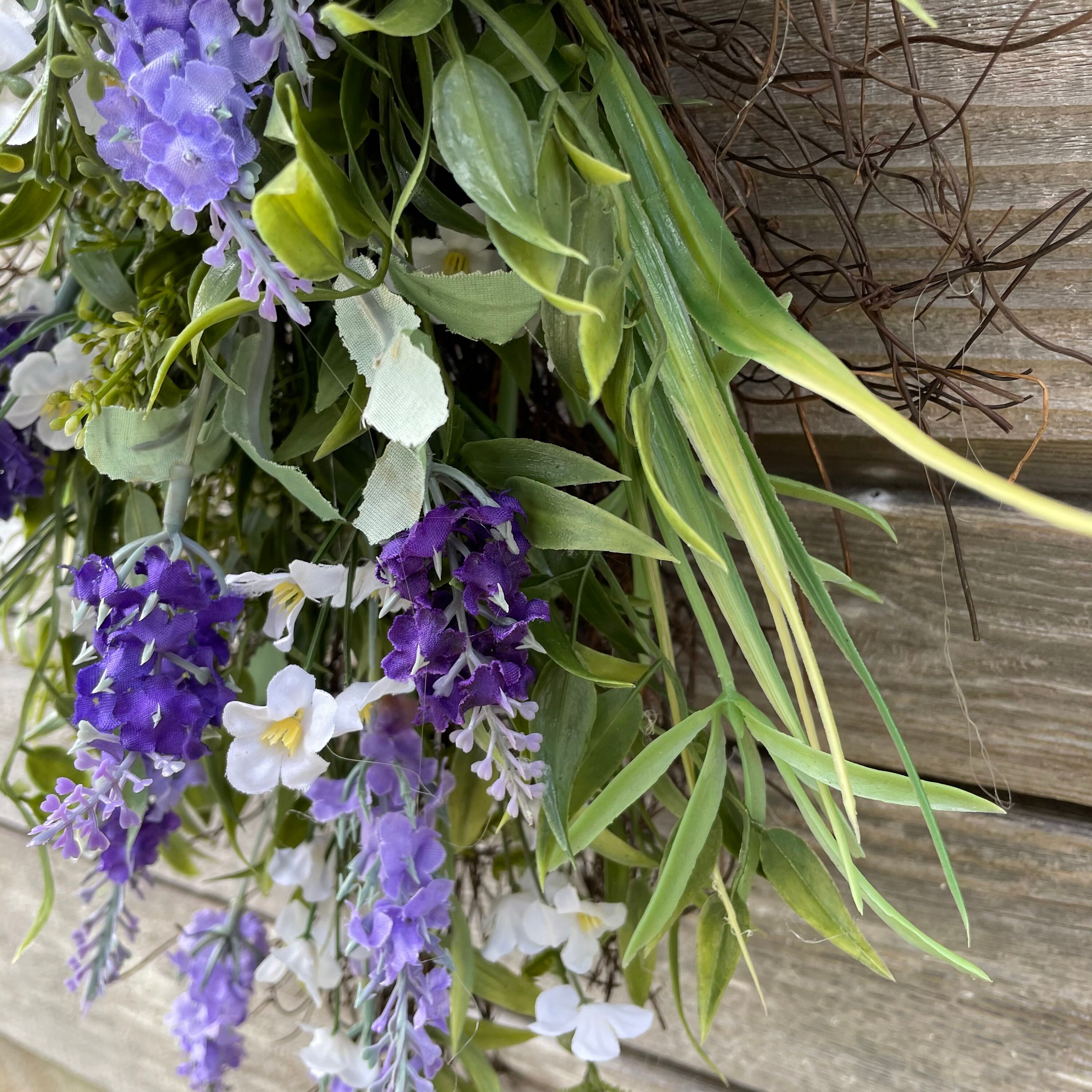 Lavender Wildflower Spring Teardrop Swag for Front Door - Etsy