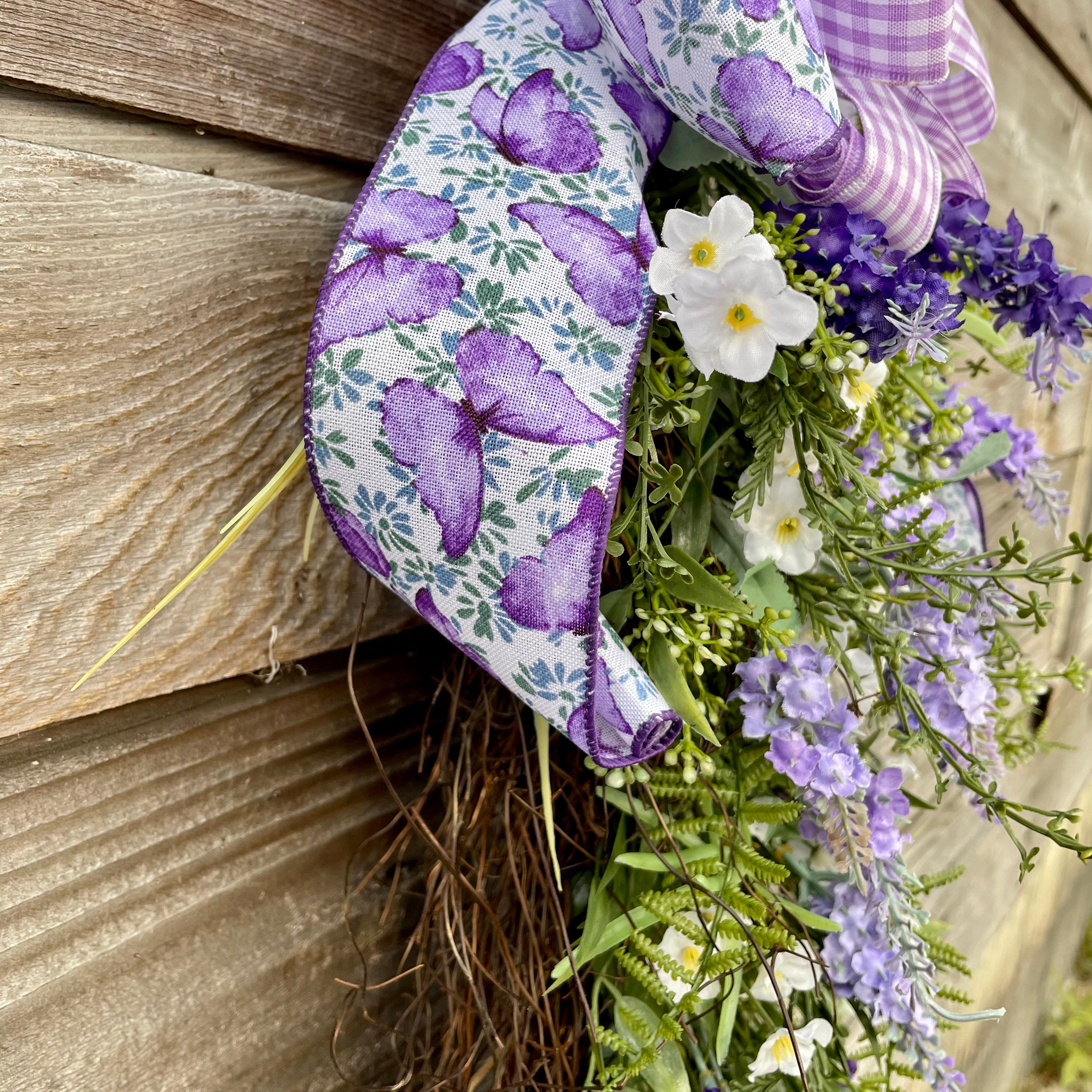 Lavender Wildflower Spring Teardrop Swag for Front Door - Etsy