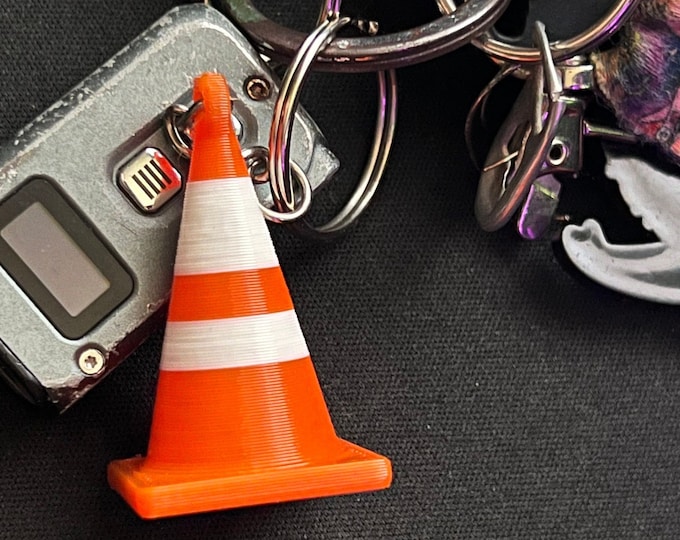 3D Printed Traffic Cone Keychain - Etsy