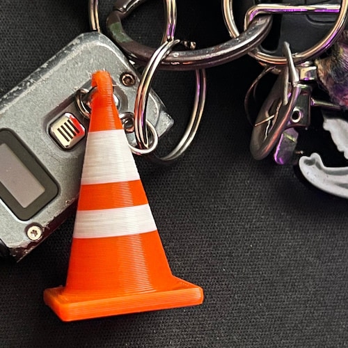 3D Printed Traffic Cone Keychain - Etsy