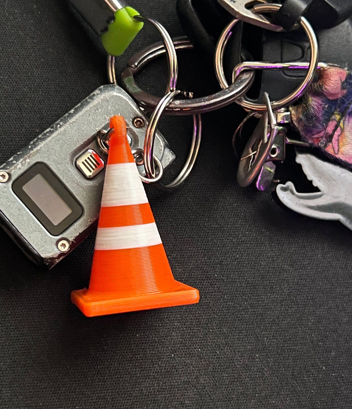 3D Printed Traffic Cone Keychain - Etsy
