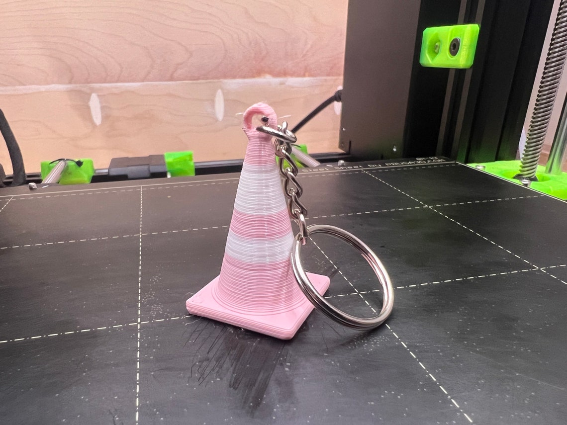 3D Printed Traffic Cone Keychain - Etsy