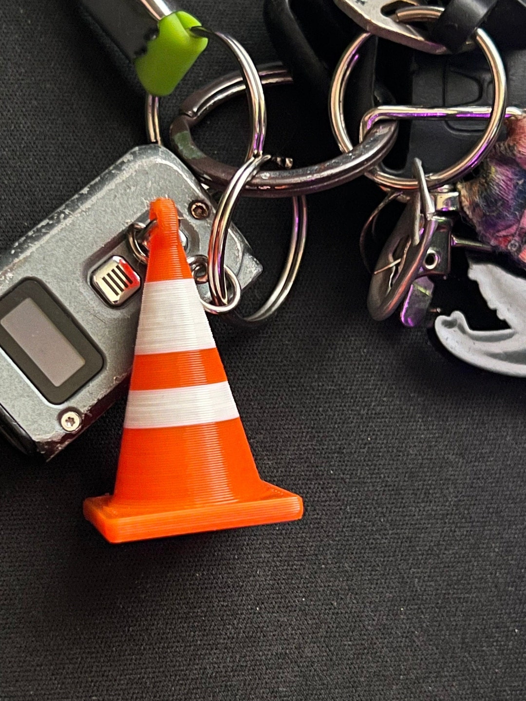 3D Printed Traffic Cone Keychain - Etsy