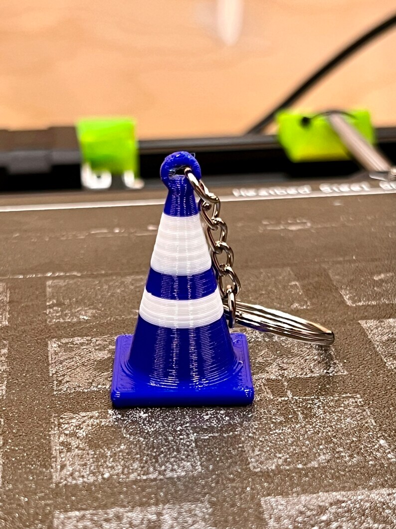 3D Printed Traffic Cone Keychain - Etsy