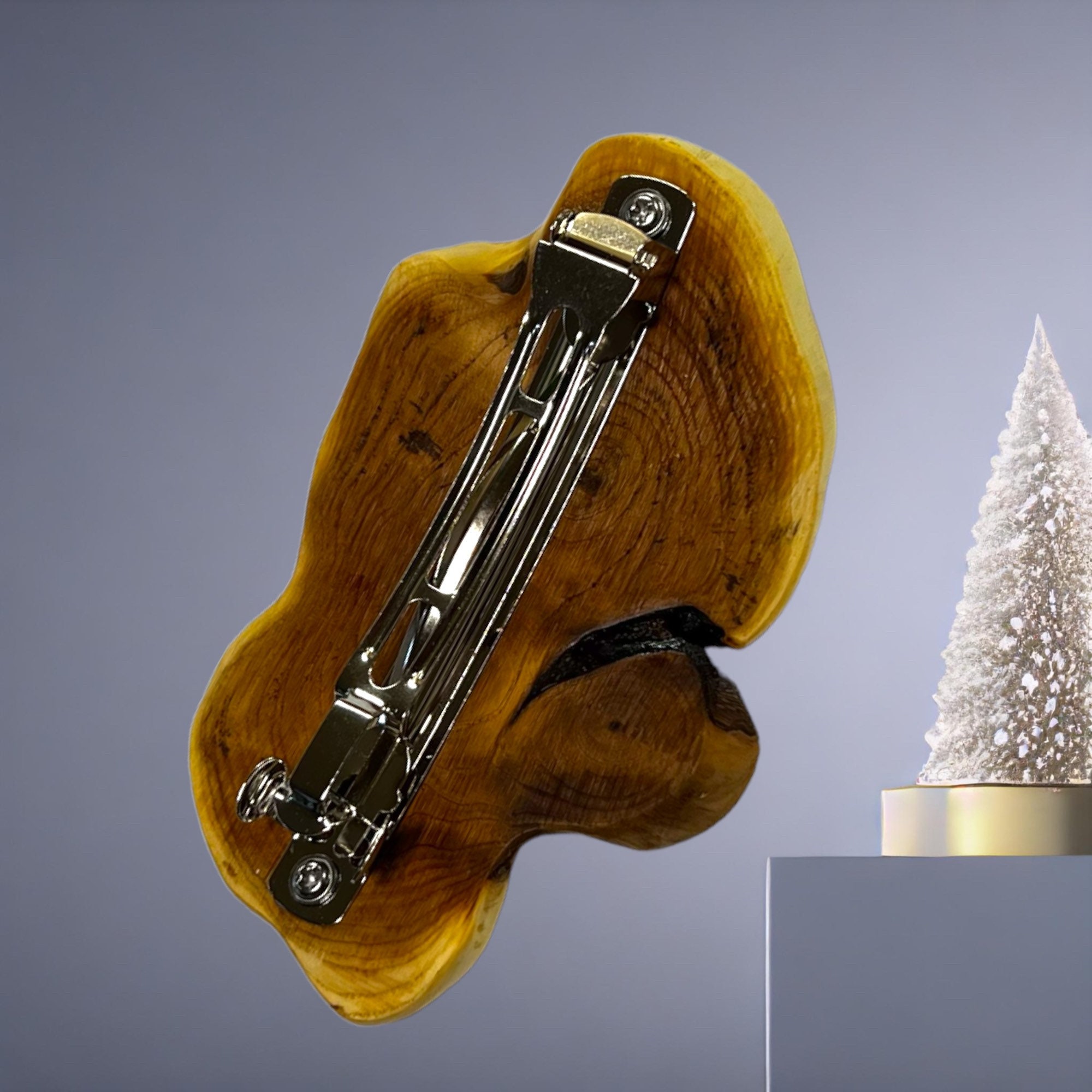 Customizable French Barrett Hair Clip in Sea Buckthorn Wood - Etsy