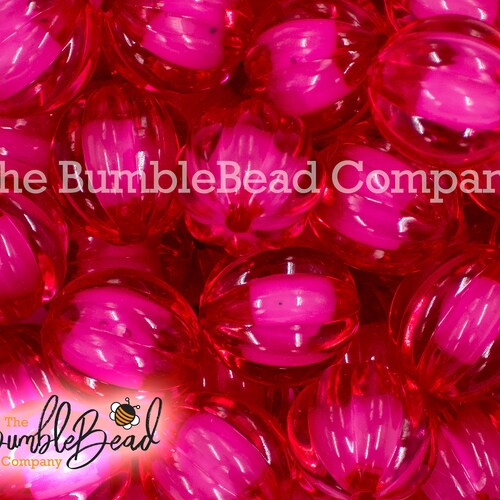 20mm Hot Pink Solid Chunky Bubblegum Beads Acrylic Gumball Etsy