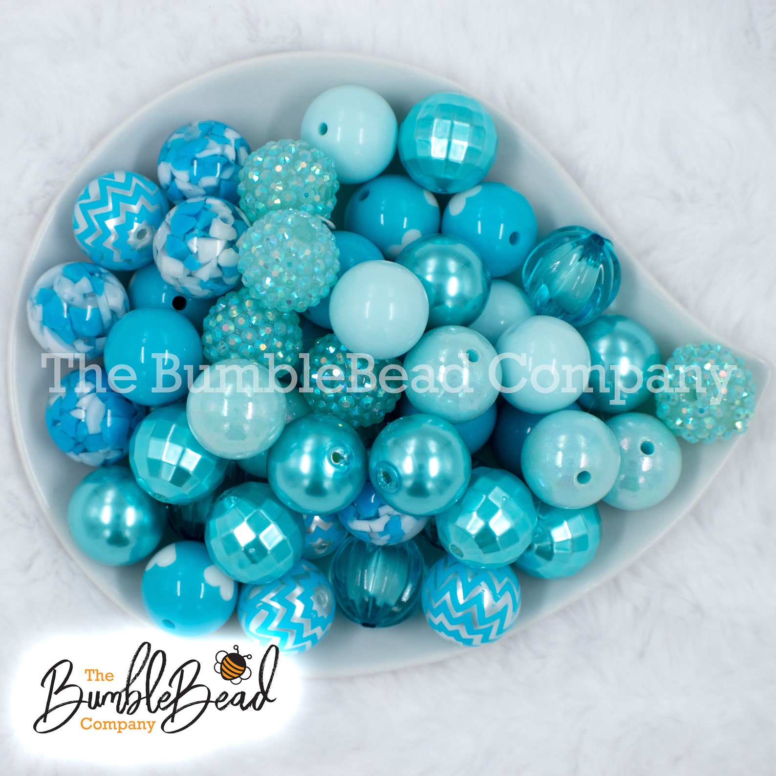 20mm Blue Bayou Chunky Acrylic Bubblegum Bead Mix [50 Count] - Etsy
